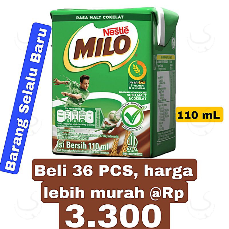 Jual Milo Healty Drink UHT Coklat 110 mL | Shopee Indonesia