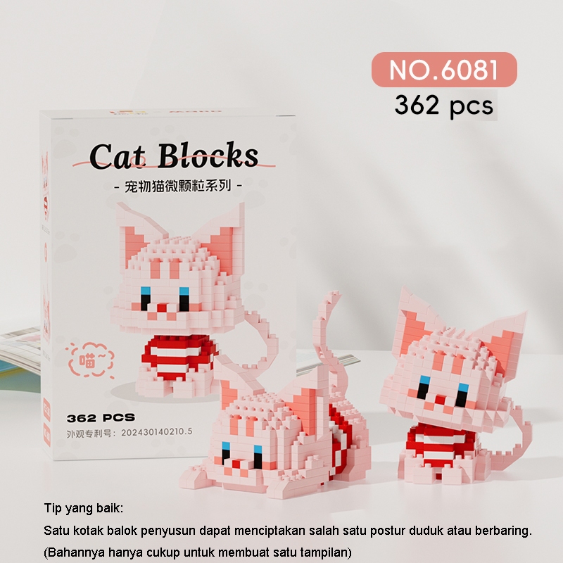Jual LOZTOYS DIY Bricks Mini Cat Kitten Building Block Nano Blok Model ...