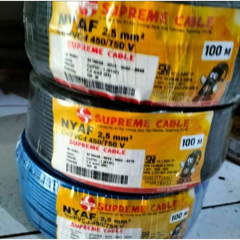 Jual Kabel NYAF 2.5mm Supreme 2.5 mm Serabut 1 Roll 100 meter | Shopee Indonesia