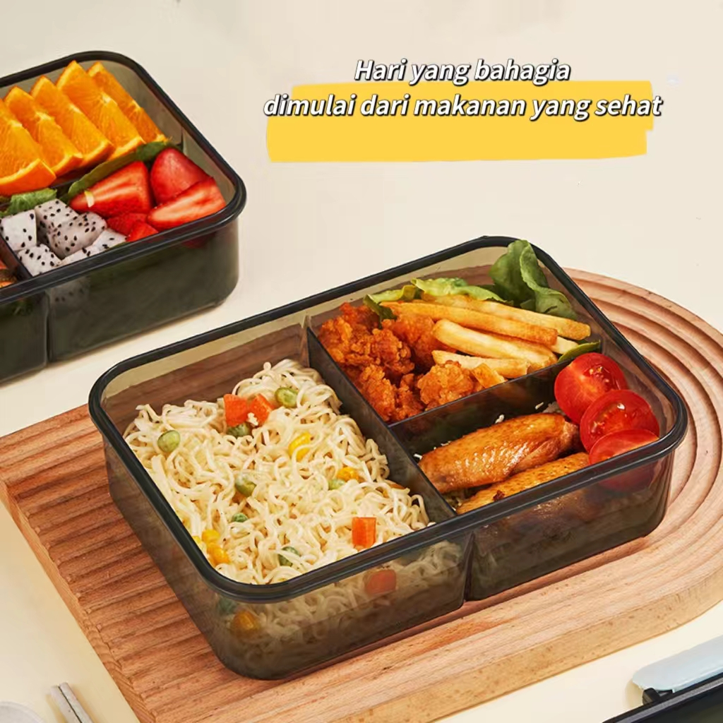 Jual Lunch Box Set Kotak Bekal Makan 3 Grid Lunch Box Kotak Makan Kotak Bekal Simpel Modis ...