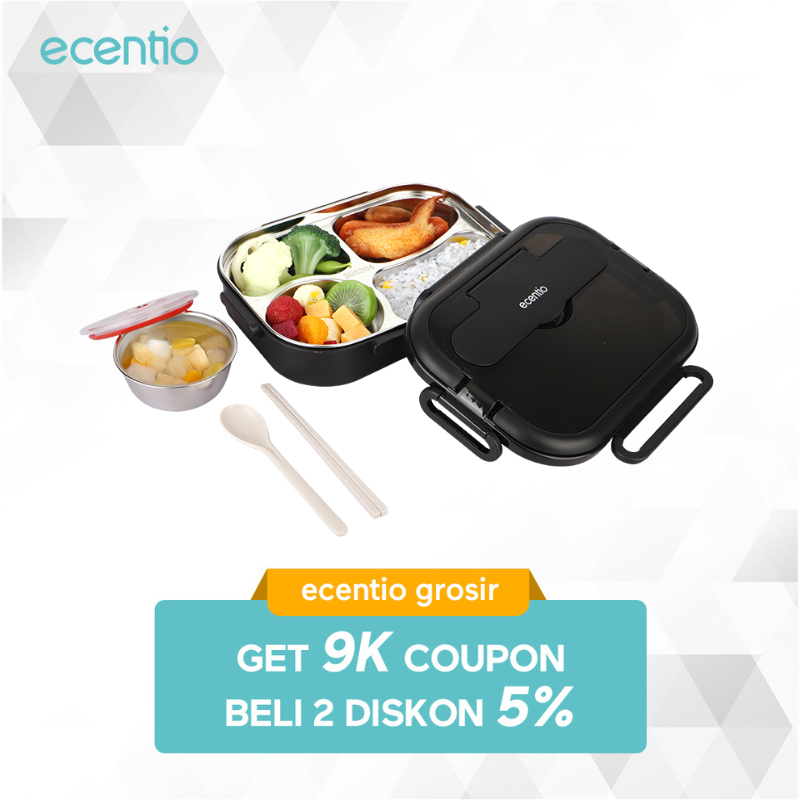 Jual 【grosir】ecentio tempat makan anak sekolah 1000ml 304 Stainless ...