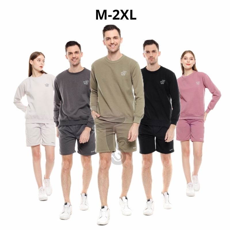 Jual Satu Stel / Oneset One set Crewneck Broadshort Premium Unisex PRIA ...