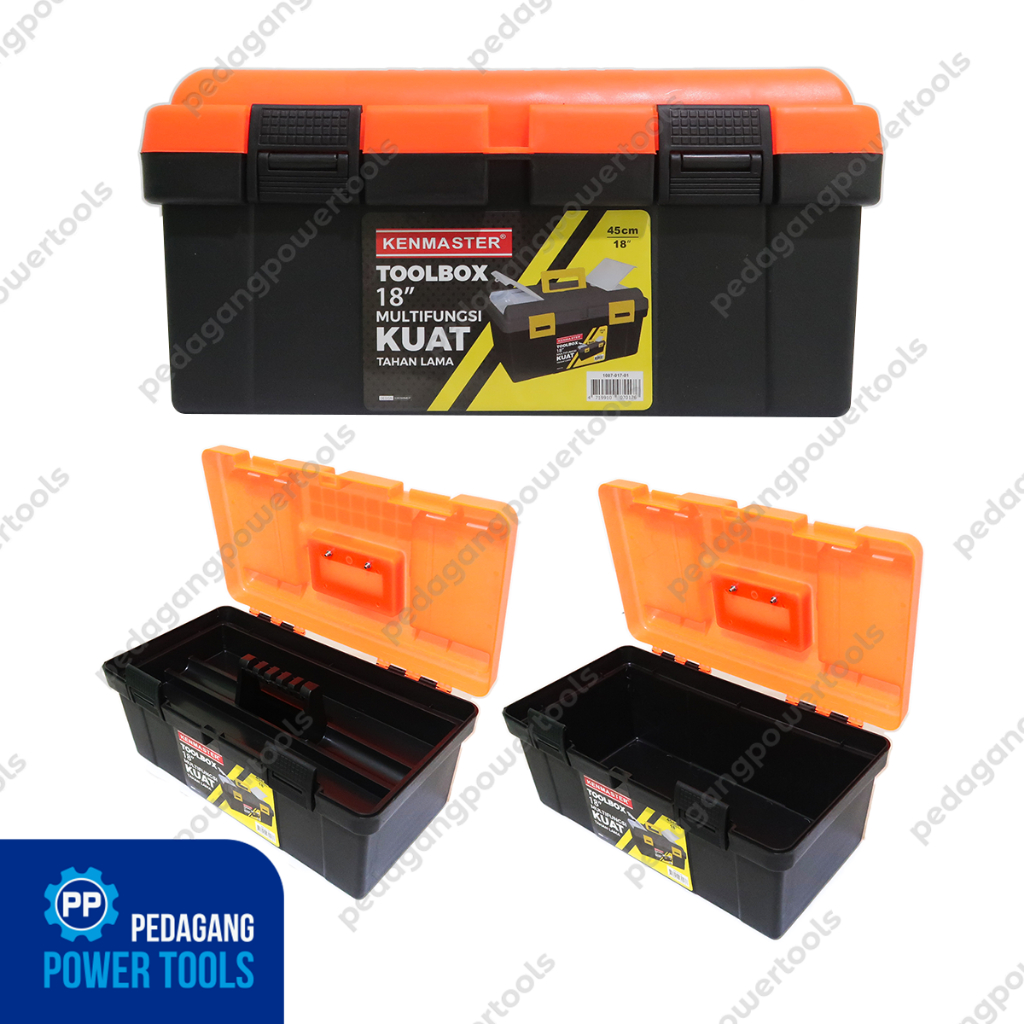 Jual KENMASTER TOOL BOX BESAR 18" INCH PLASTIK KOTAK PERKAKAS TOOLKIT ...