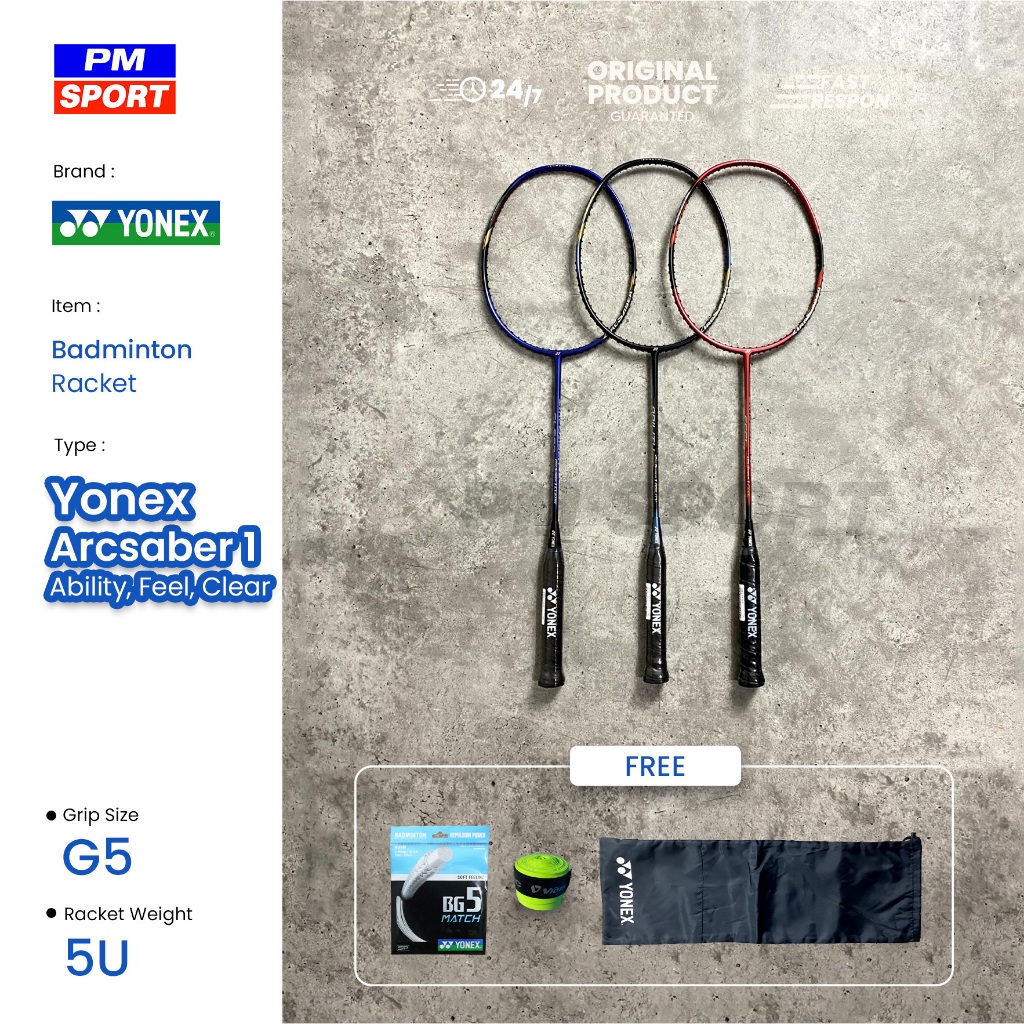 Jual RAKET BADMINTON / BULUTANGKIS YONEX ARCSABER 1 ABILITY CLEAR FEEL ORIGINAL | Shopee Indonesia
