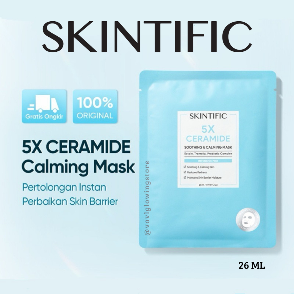 Jual SKINTIFIC MASKER WAJAH 5X CERAMIDE SOOTHING MASK | Shopee Indonesia