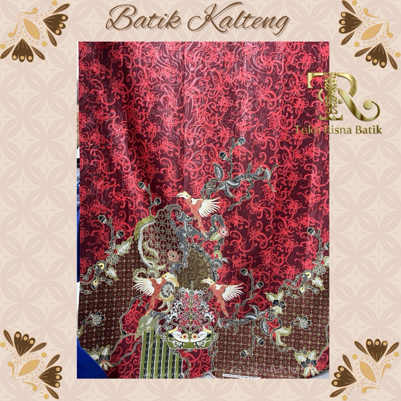Jual (HARGA PER SETENGAH METER) Kain Batik Khas Kalteng Bahan silky Embossed Jacguard Premium ...