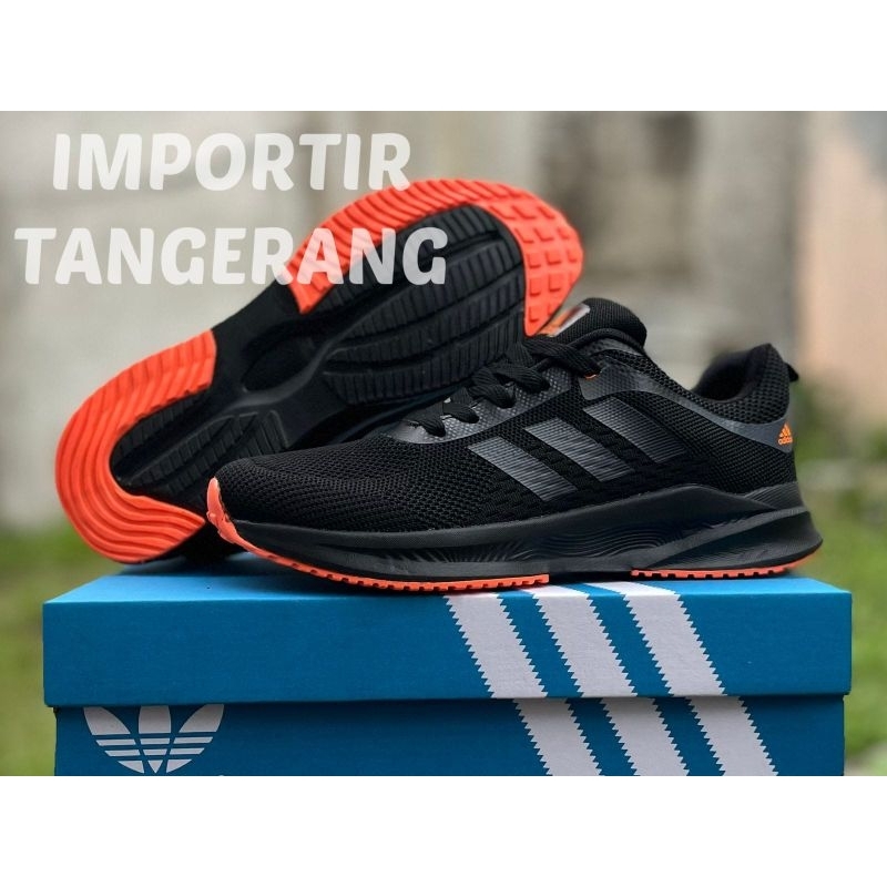Jual SEPATU RUNING PRIA OLAHRAGA LARI ADS BLACK WHITE RUNNING COWOK ...
