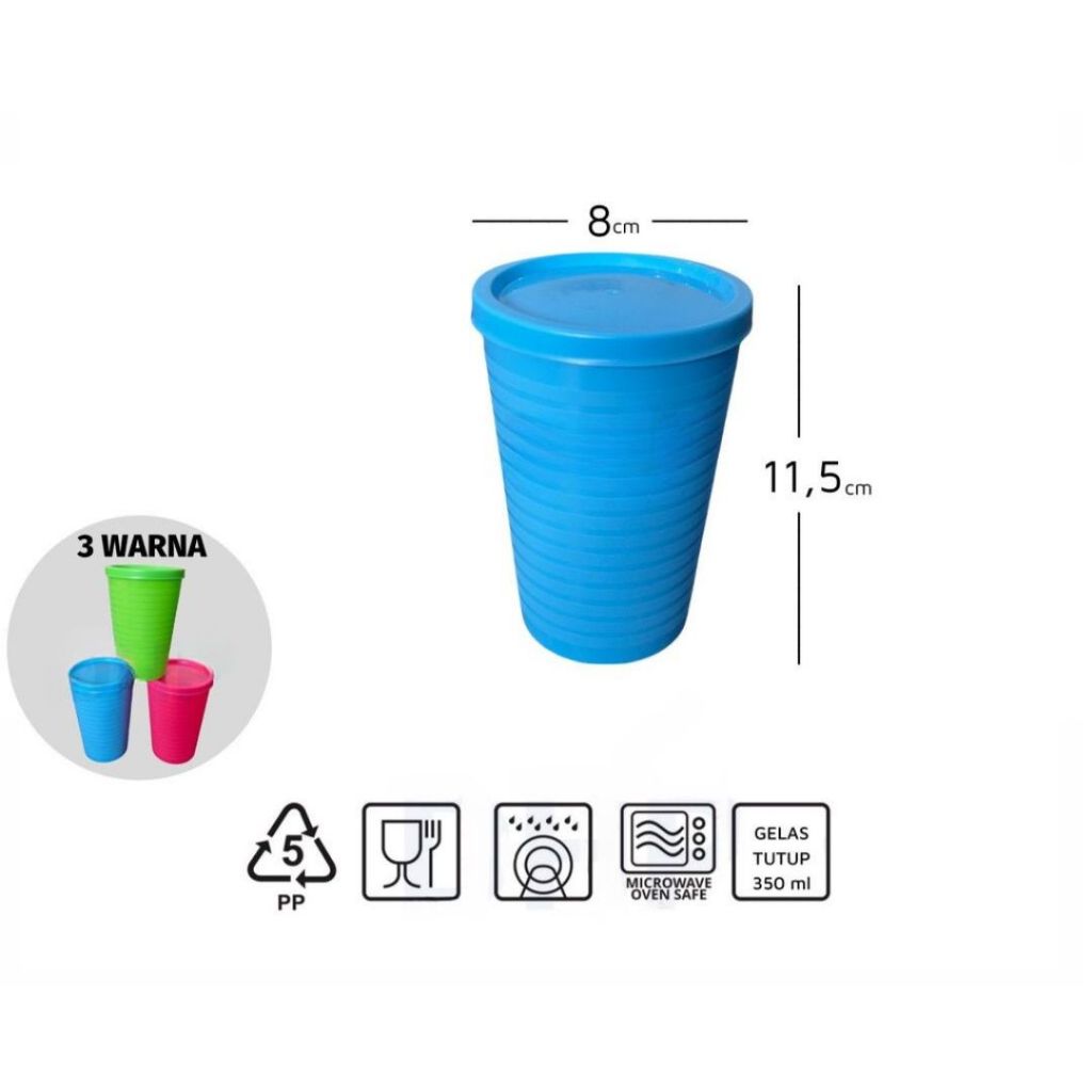 Jual Gelas Tutup KMP 350ml - Mutiara Plastik Warna Plastik Elastis ...