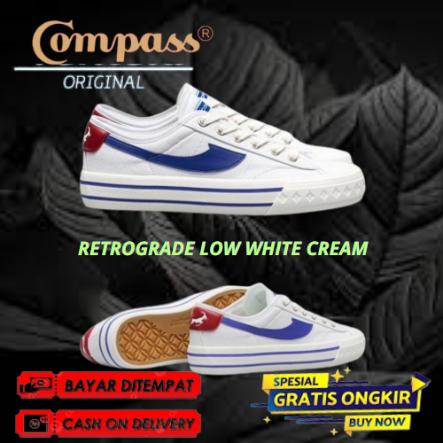 Jual (original 100%)Sepatu Compass Retrograde Low 112 White Blue sepatu ...