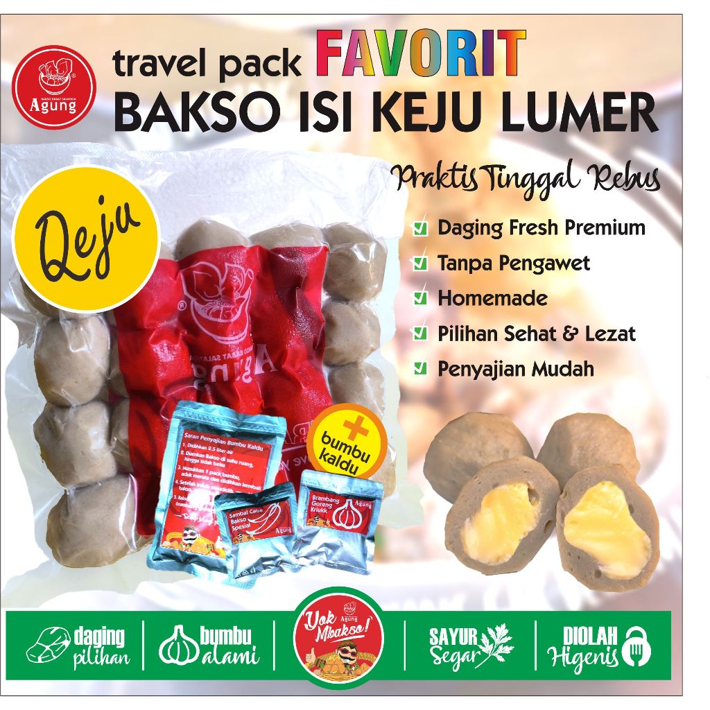 Jual Travel Pack Frozen Bakso Sapi isi Keju Favorit | Shopee Indonesia