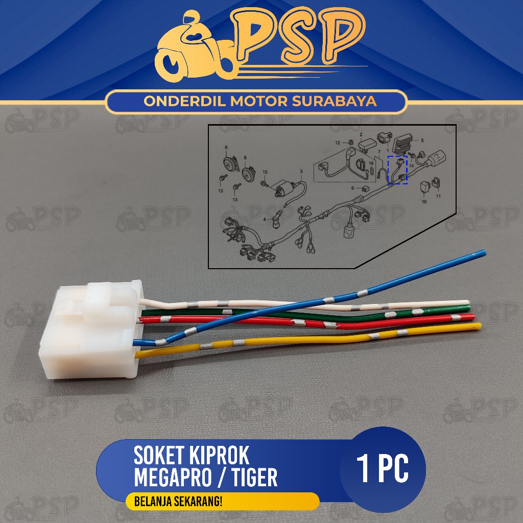 Jual Soket Kiprok Mega Pro / Tiger (SKUN Kabel 5) - Socket Kabel Cable ...