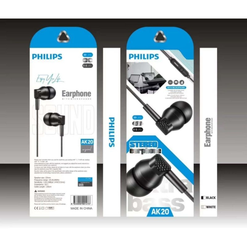 Jual Headset Bass Earphone Philips Ak-20 Handsfree Ak-20 Stereo Bass ...