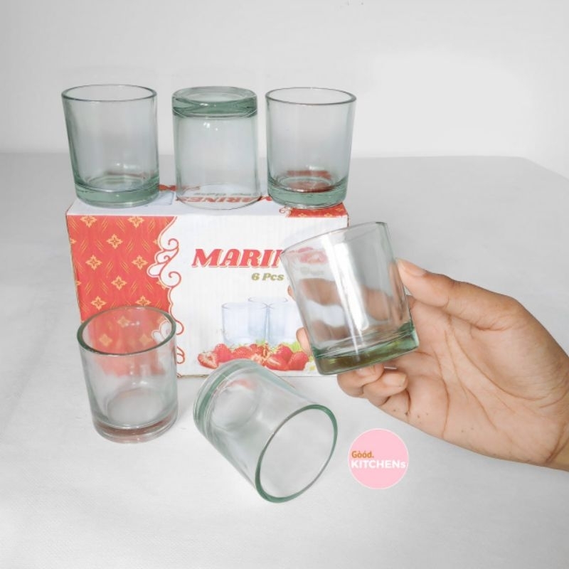 Jual G076 [6 PCS] GELAS KACA GELAS SLOKI GELAS SOJU GELAS MINI GELAS ...