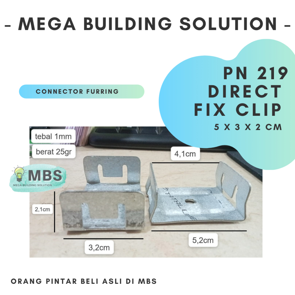Jual PN 219 Direct Fix Clip | Furring Connector Jayaboard | Shopee ...
