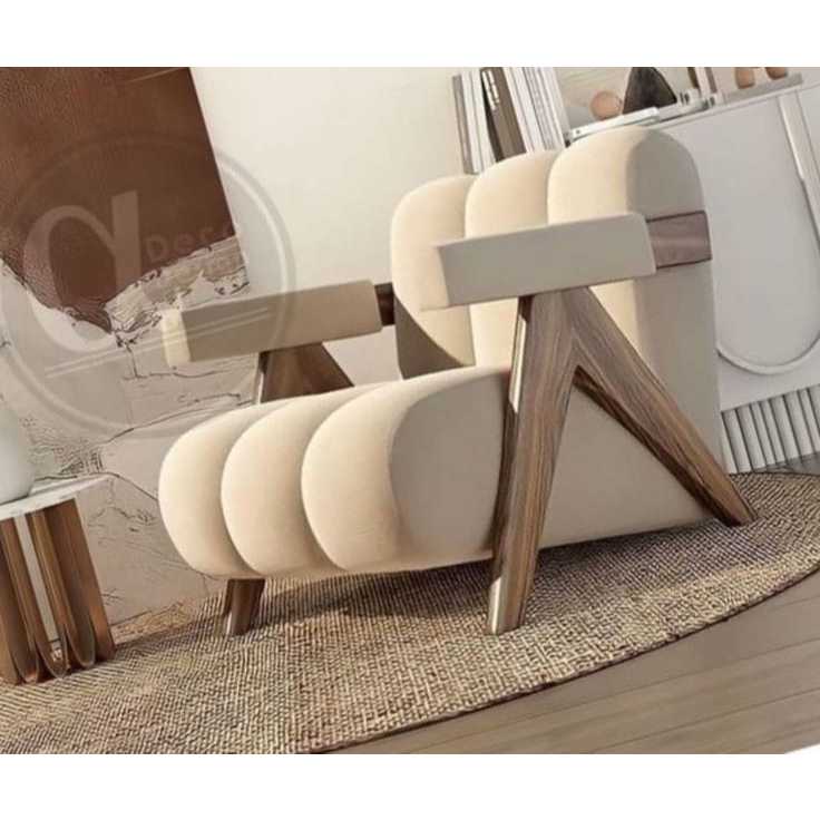 Jual sofa single minimalis modern bahan kayu jati | Shopee Indonesia