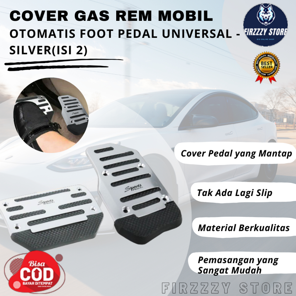 Jual Cover Gas Rem Mobil Otomatis Foot Pedal Universal - Silver(isi 2 ...