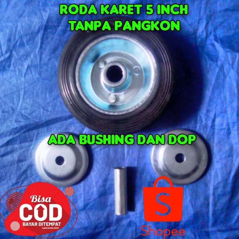 Jual Roda Rak Etalase Miniatur 5 Inch Karet tanpa Pangkon ada Bushing ...