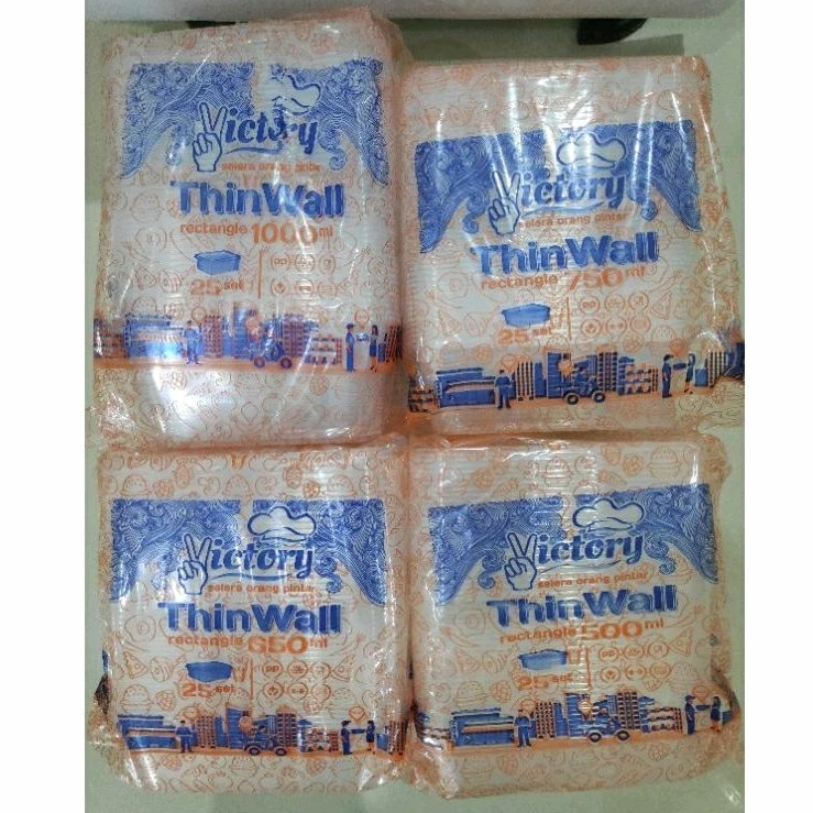 Jual Thinwall food container Victory RECTANGLE 500ml, 650ml, 750ml ...