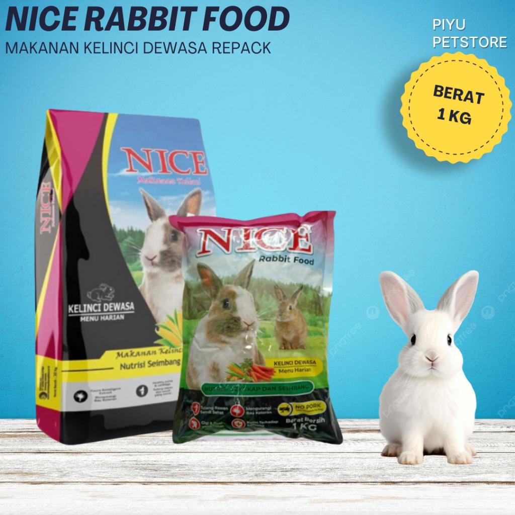 Jual Nice Rabbit Food Makanan Kelinci Dewasa Nice Kelinci 1 kg | Shopee ...