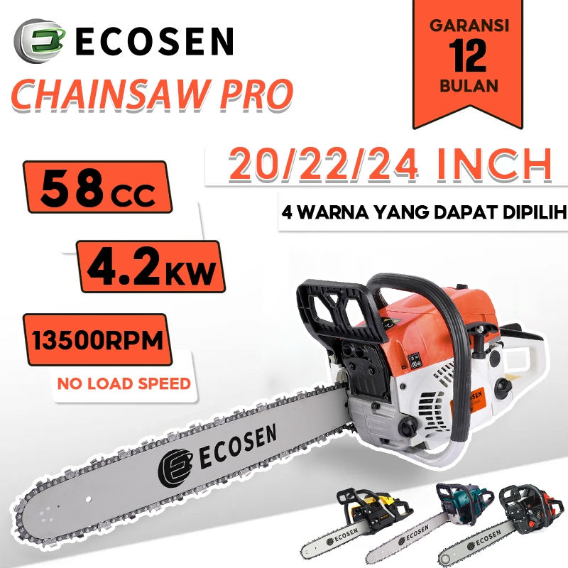 Jual ECOSEN 4NI1 Mesin Potong Kayu 58CC 20/22/24"Chainsaw 2Tak Untuk /Gergaji Mesin/Mesin ...