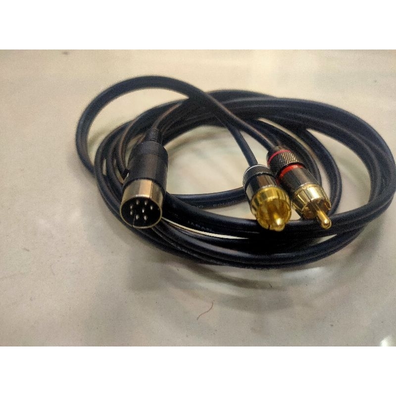 Jual custom kabel MIDI 8 pin to 2 rca 2 meter | Shopee Indonesia