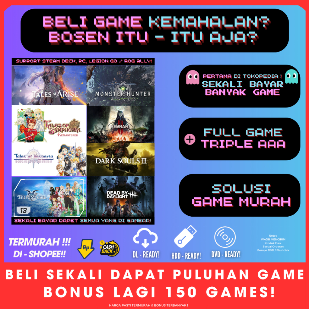 Jual PAKET GAMES PC TALES OF ARISE, REMNANT II, MONSTER HUNTER WORLD ...