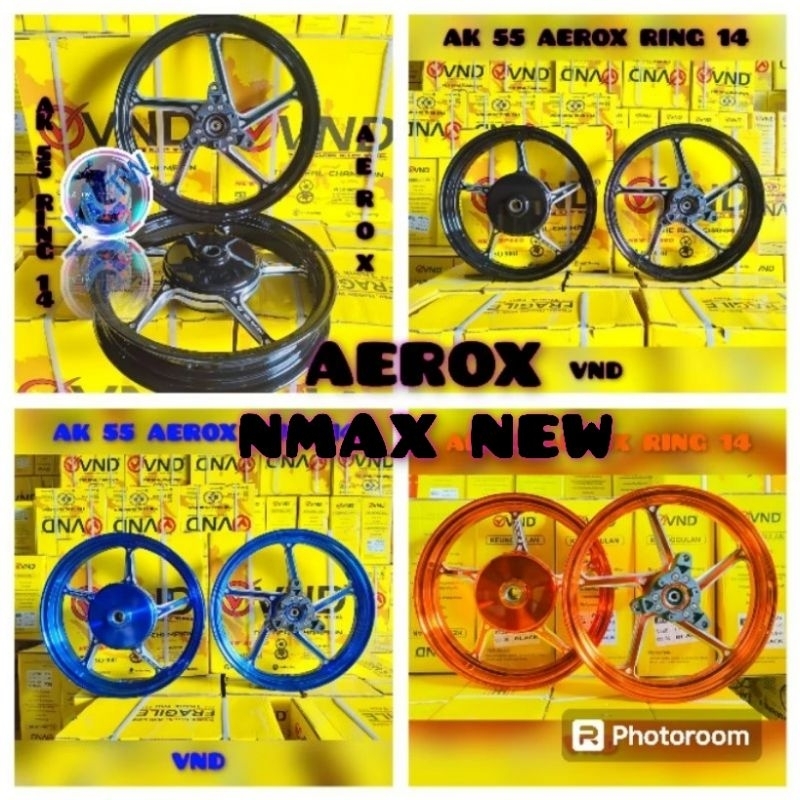 Jual VND VELG AK55 RING 14 / RING 17 FOR NMAX NEW/NMAX OLD/ AEROX,UK VELG 1.85X14 / 2.15X14 ...