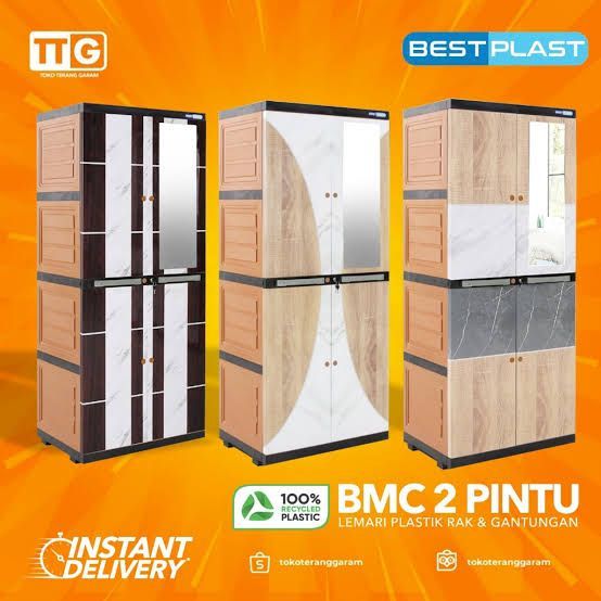 Jual [k] Best Plast by Olymplast Lemari Pakaian Plastik Rak 2 Pintu ...