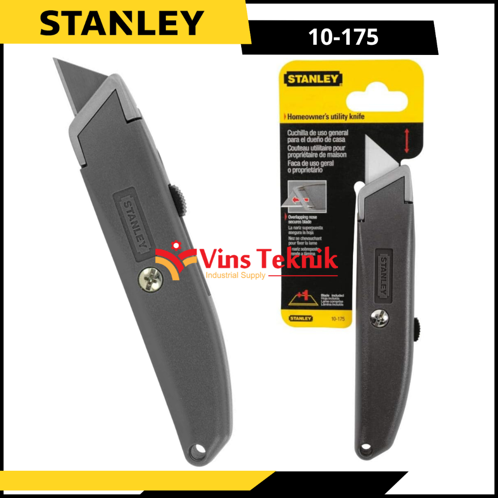 Jual Pisau Cutter Plastic Retractable Utility Knife Stanley 10-175 ...