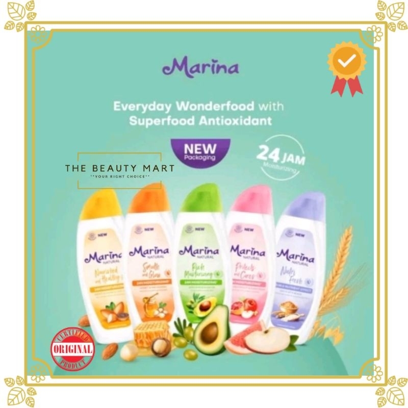 Jual MARINA Hand Body Lotion Natural | Smooth&Glow | Rich Moisturizing ...