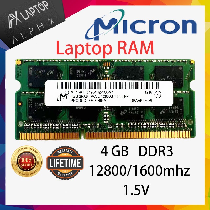 Jual Memory Ram laptop Micron SODIMM DDR3 DDR3L 4GB 8GB ORIGINAL ...