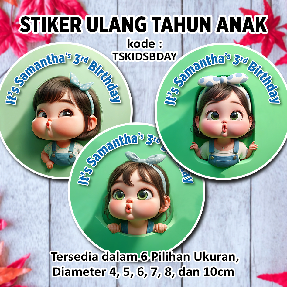 Jual STIKER ULANG TAHUN ANAK ULTAH PEREMPUAN MANDARIN LUCU PIPI TEMBEM ...