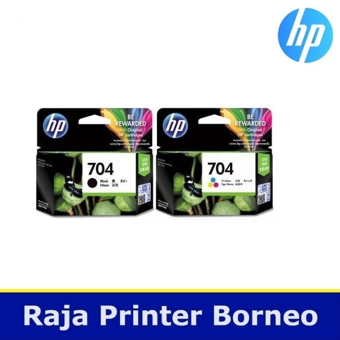 Jual Cartridge HP 704 Tinta Printer Ink Black Hitam Color Warna ...