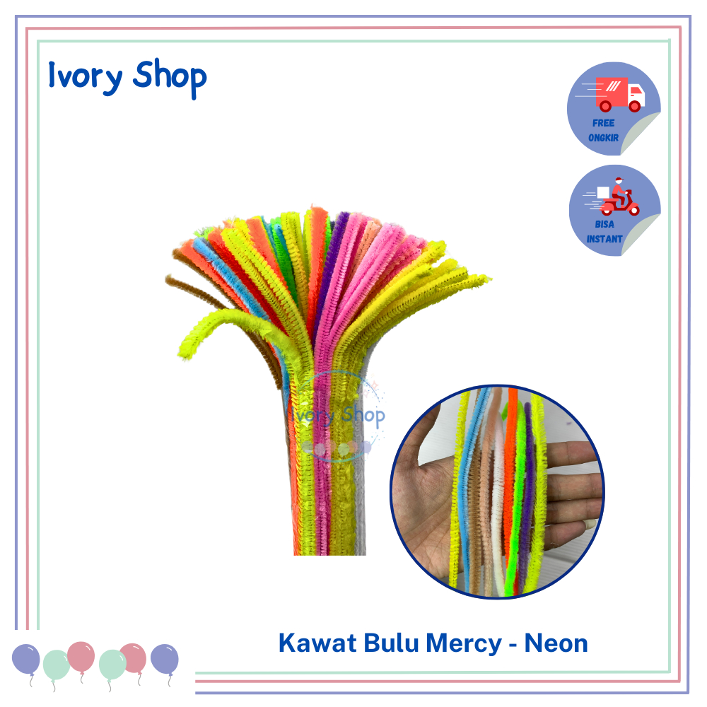 Jual Kawat Bulu Pipe Cleaner Mercy Warna Mix 100 pcs Pastel Bucket ...