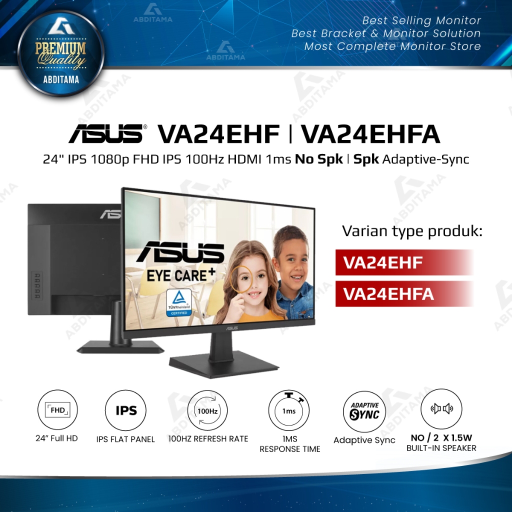 Jual Monitor LED Asus VA24EHF or VA24EHFA 24" IPS 1080p FHD 100Hz HDMI ...