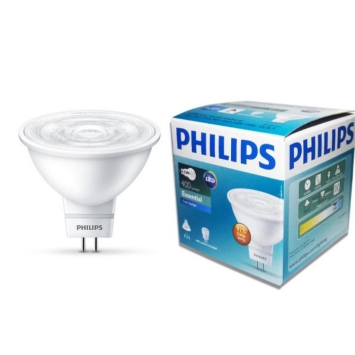 Jual PHILIPS Essential LED MR16 4.5W 36D 830 100-240V - Warm White 3000K & 6500k | Shopee Indonesia