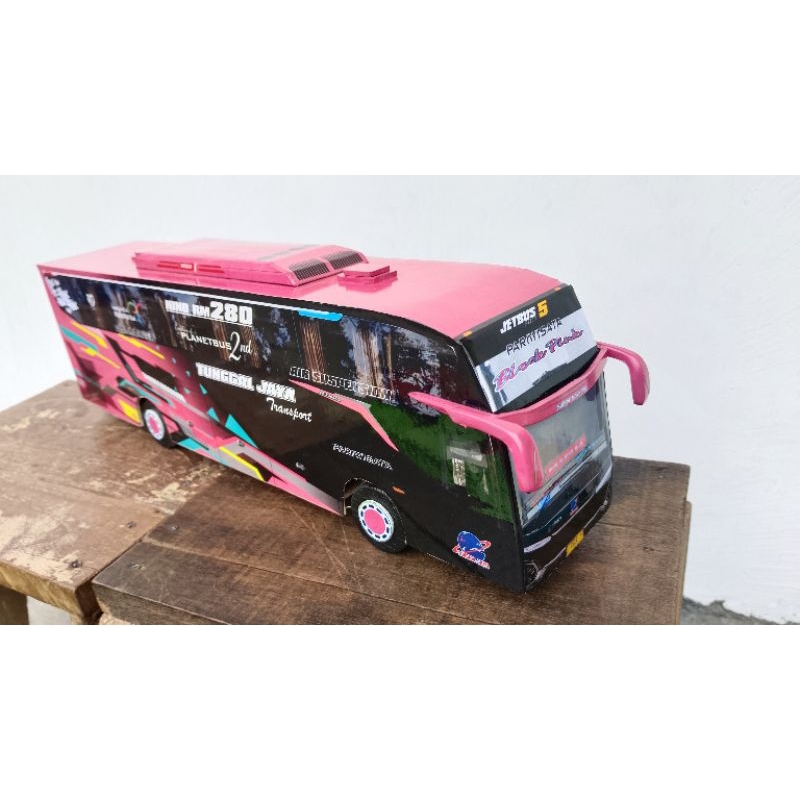 Jual miniatur bus Tunggal Jaya Black pink jetbus 5 | Shopee Indonesia