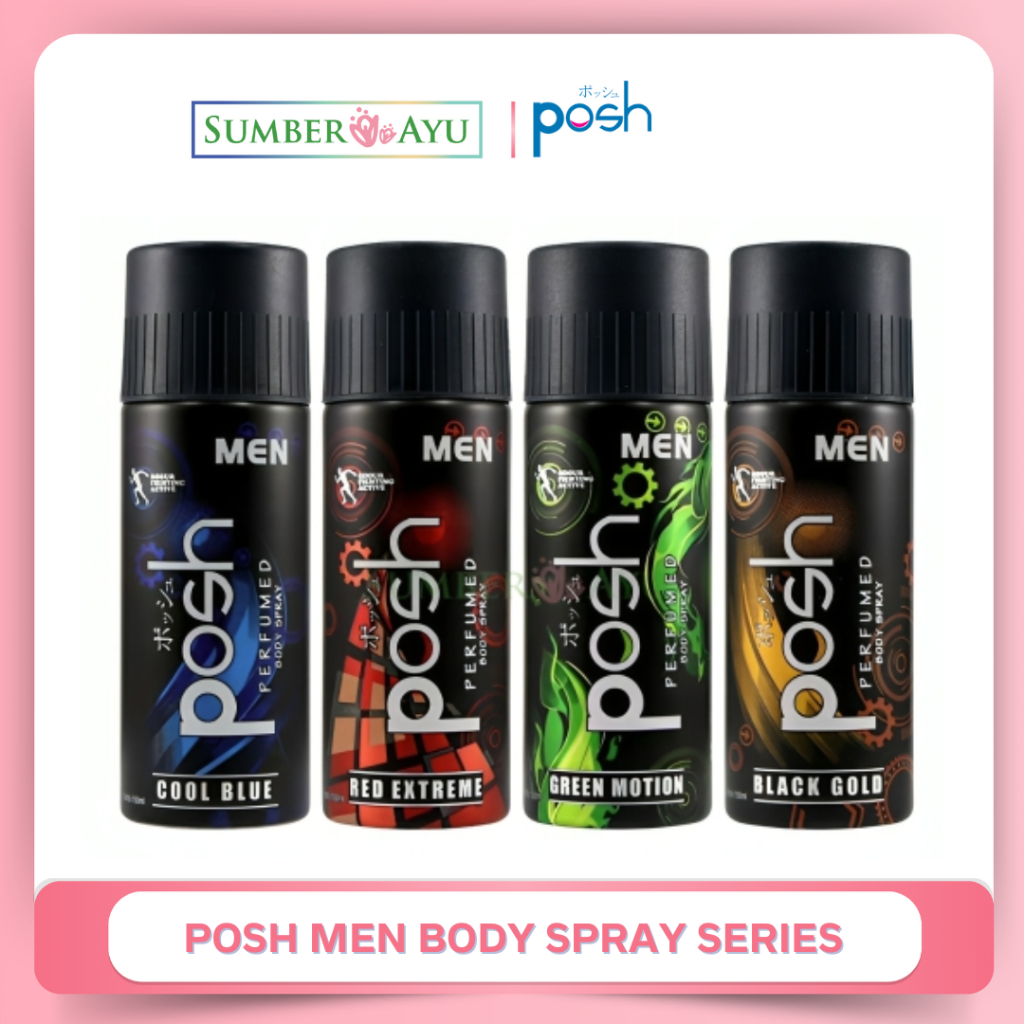 Jual POSH MEN PERFUMED BODY SPRAY 150ML SERIES | Shopee Indonesia