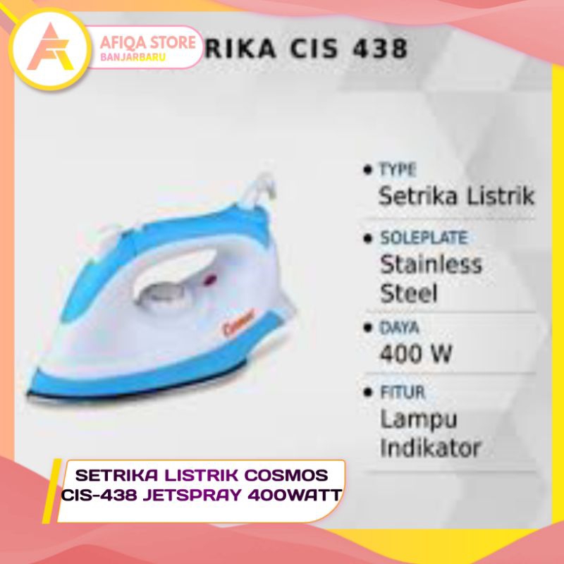 Jual Setrika Listrik Cosmos CIS-438 Jetspray 400Watt | Shopee Indonesia