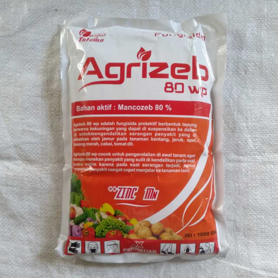 Jual Fungisida Sistemik AGRIZEB 80wp - Mancozeb Kuning 80% + Zn dan Mn ...