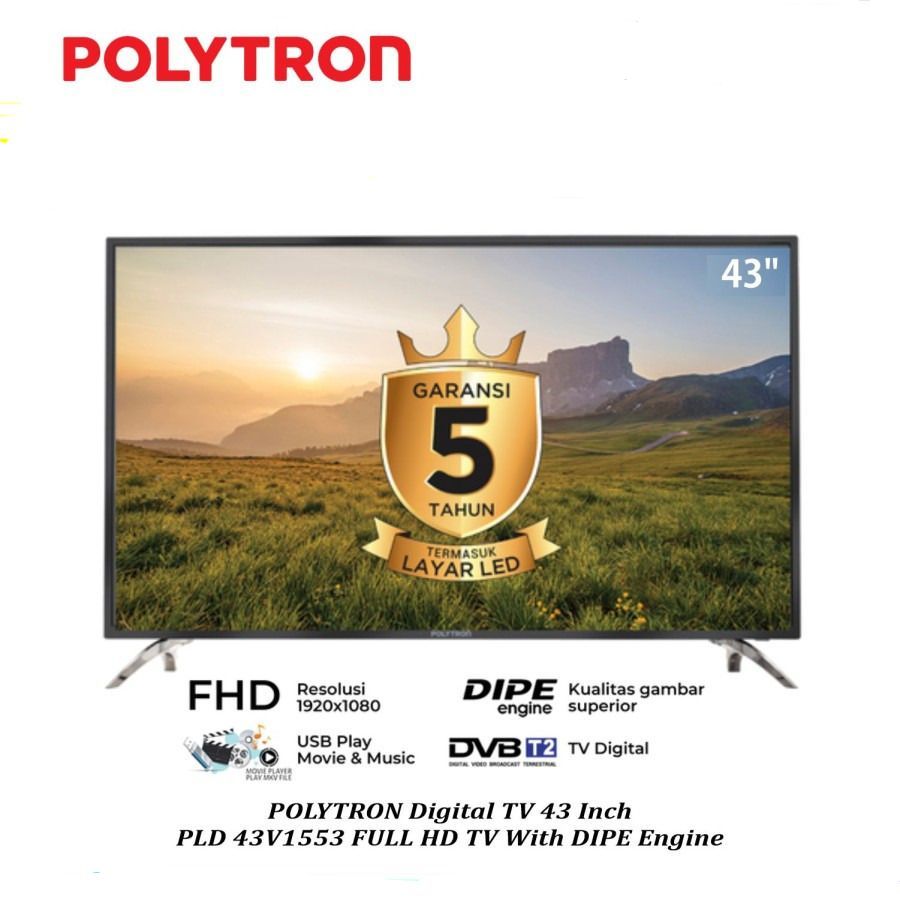 Jual Tv Polytron 43 Inch Digital PLD-43V8853 5 Tahun Garansi Resmi ...