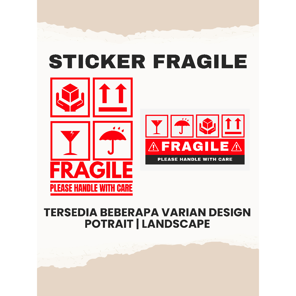Jual Sticker Label Fragile Hati Hati /Jangan Dibanting | Stiker Fragile ...