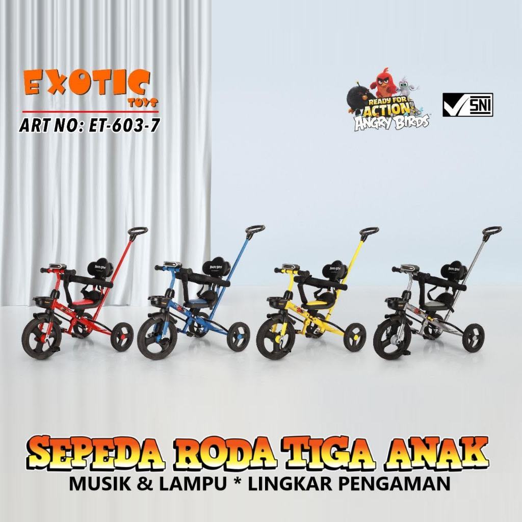 Jual Sepeda Roda Tiga Tricycle Exotic ET 603-7 Ada Musik Lampu Gambar ...