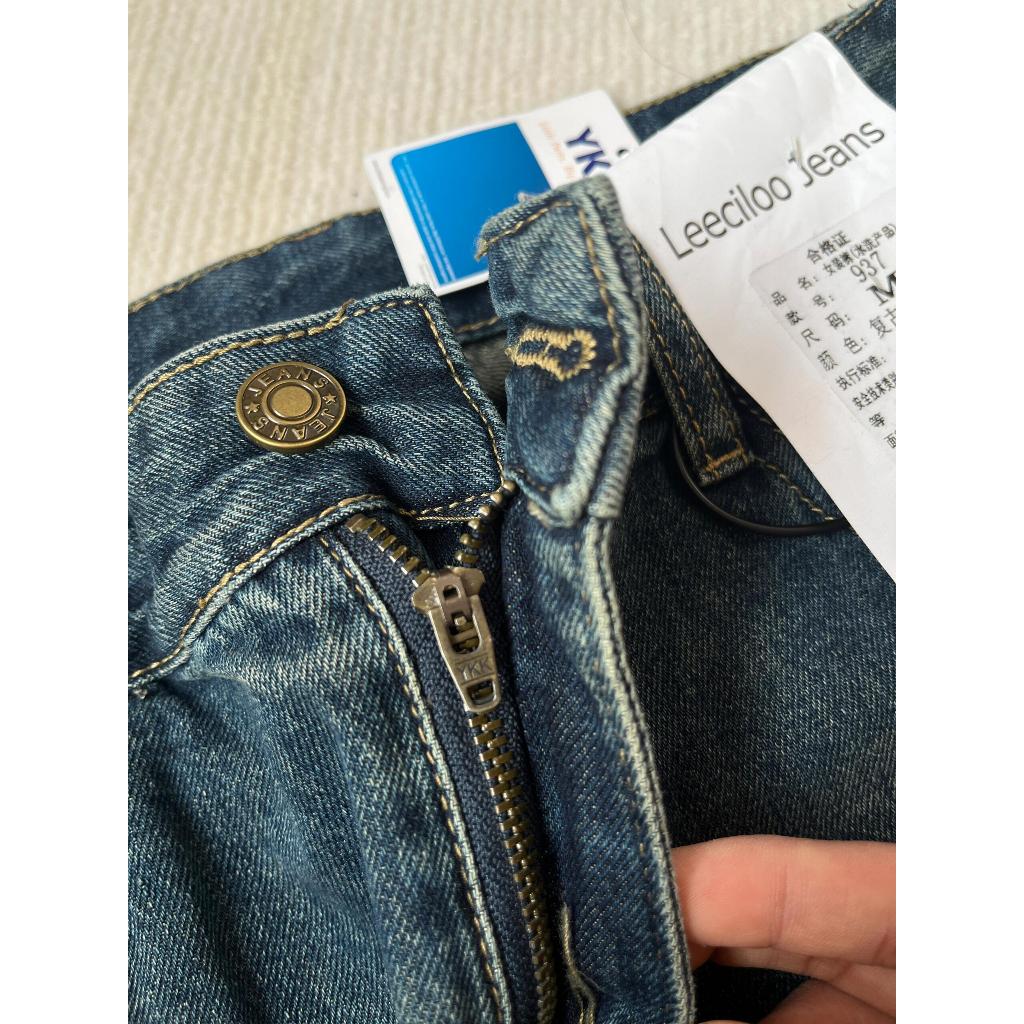 Jual Korea Highwaist Cutbray Rawis Celana Jeans Wanita/Cutbray Biru ...