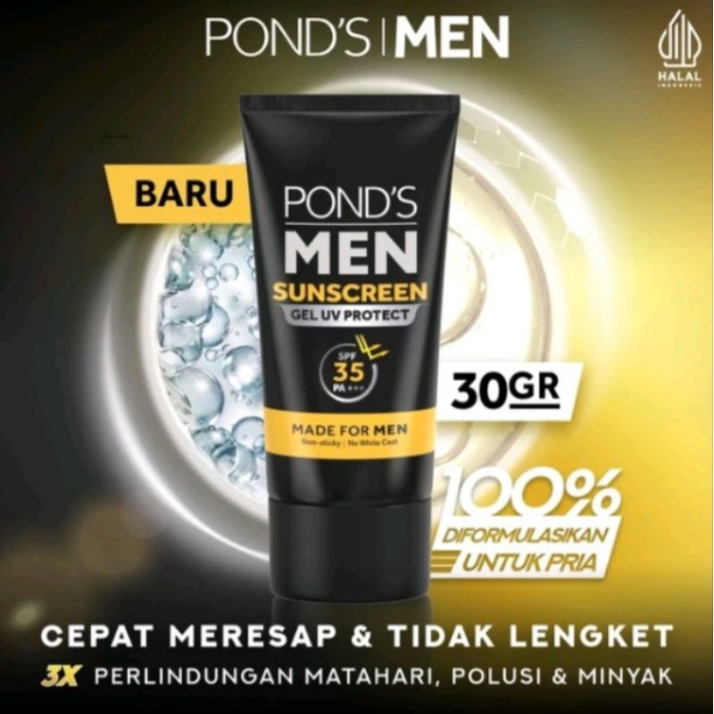 Jual PONDS Men Sunscreen Gel UV Protect Sun Serum SPF35 PA+++ 30GR ...
