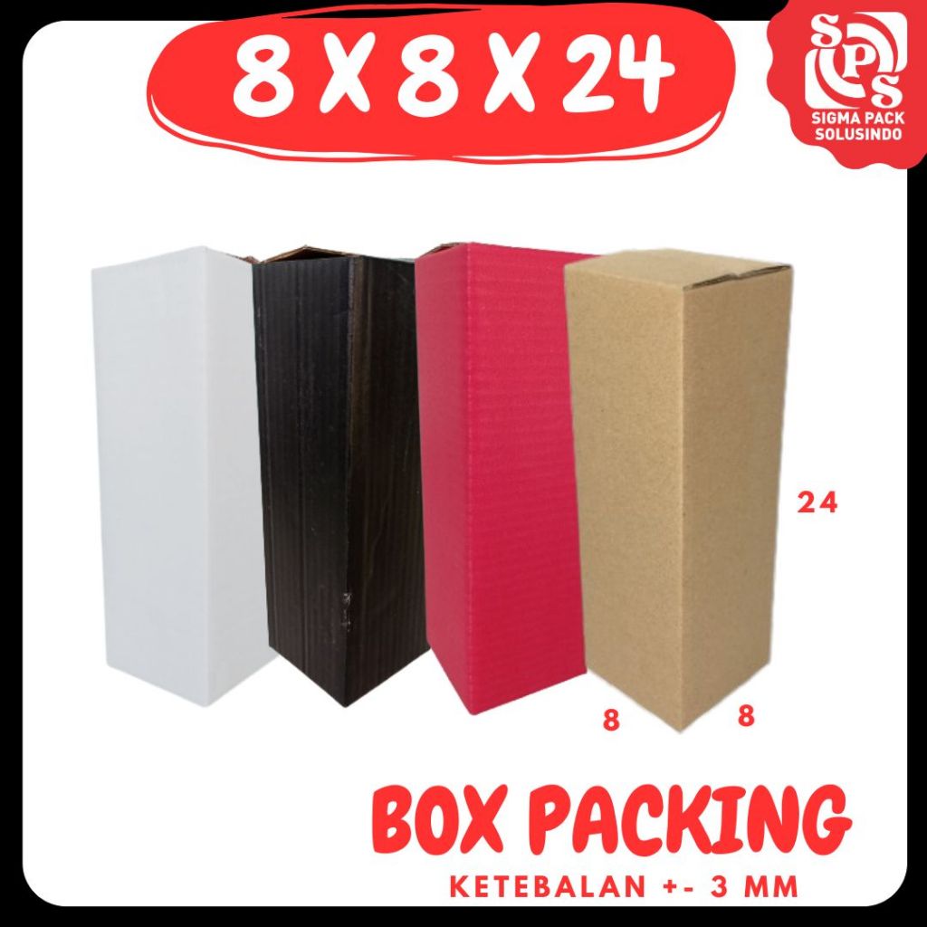 Jual Box 8x8x24 Packing A1 Dus Botol Karton Kardus Kotak Kemasan ...