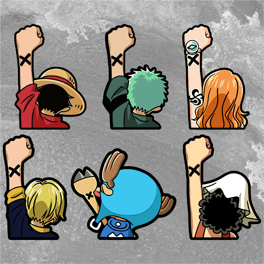 Jual Sticker Vinyl Premium Anime One Piece Crew SHP ukuran 7 cm sticker ...