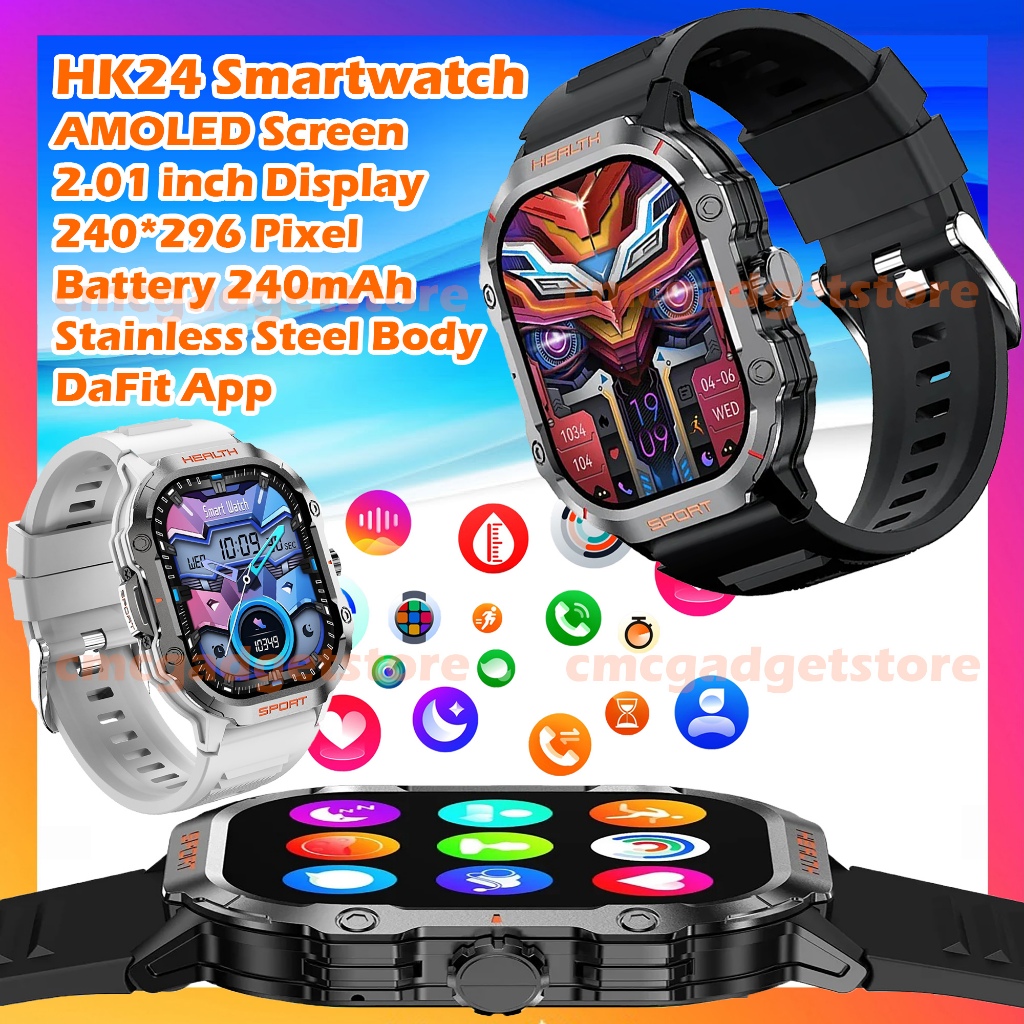 Jual HK24 Smartwatch AMOLED 2.01inch Display Smart Watch Pria Wanita ...