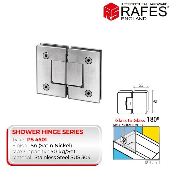 Jual ENGSEL SHOWER RAFES KACA KACA PS-4501 GLASS TO GLASS STAINLESS ...