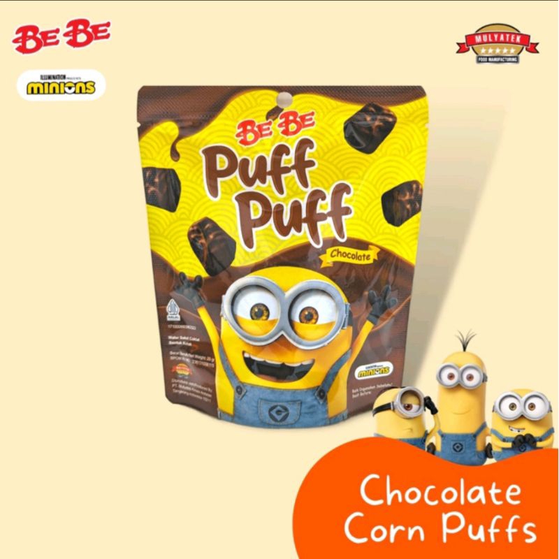 Jual BeBe Puff-Puff Minions Chocolate Corn 25gr Cemilan Coklat Jagung ...